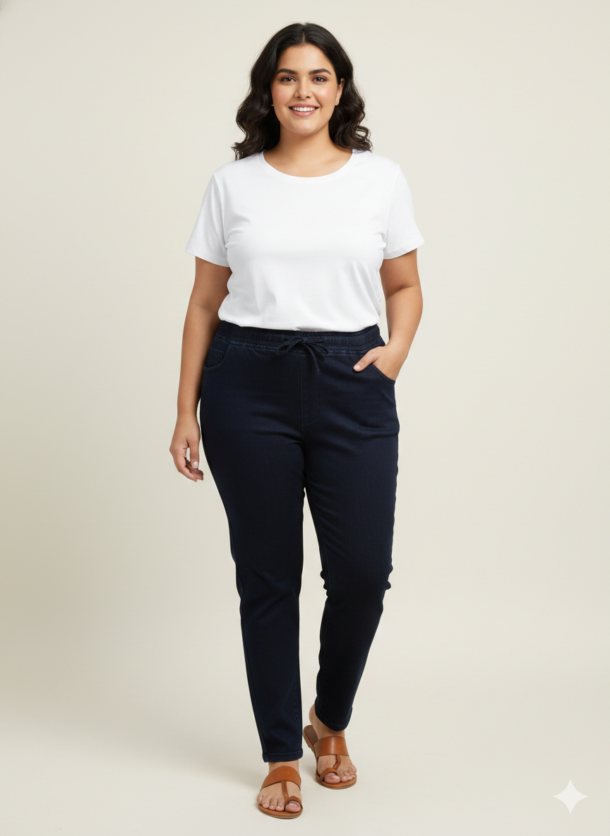 Plus Size Regular Fit Mid-Rise Stretchable Jeans